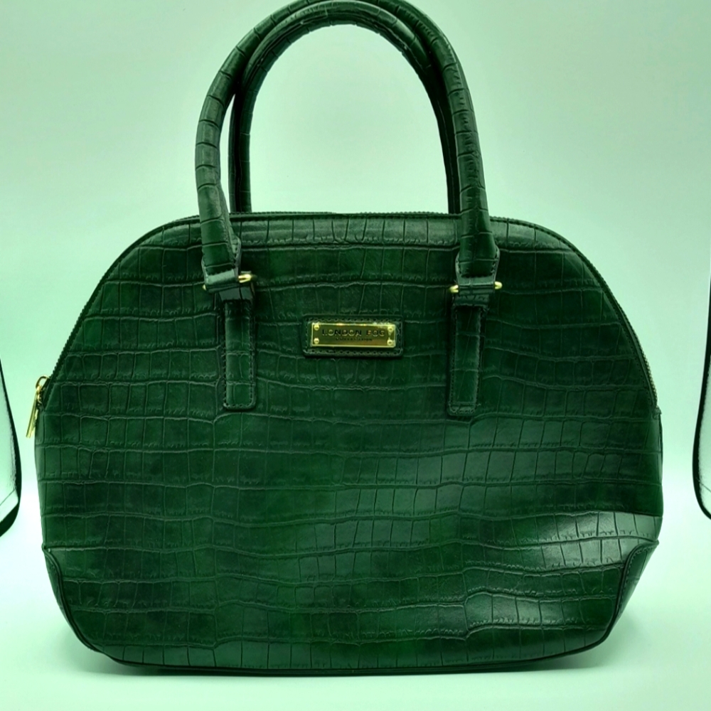 London Fog Collection Hunter Green Satchel Caroline C… - Gem